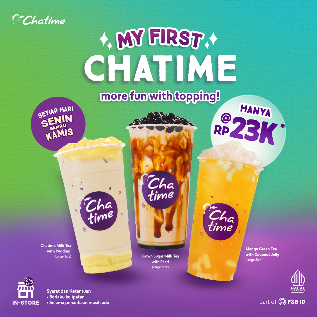 Awali Tahun Baru dengan Chatime Kesukaanmu CUMA Rp 23RIBU!